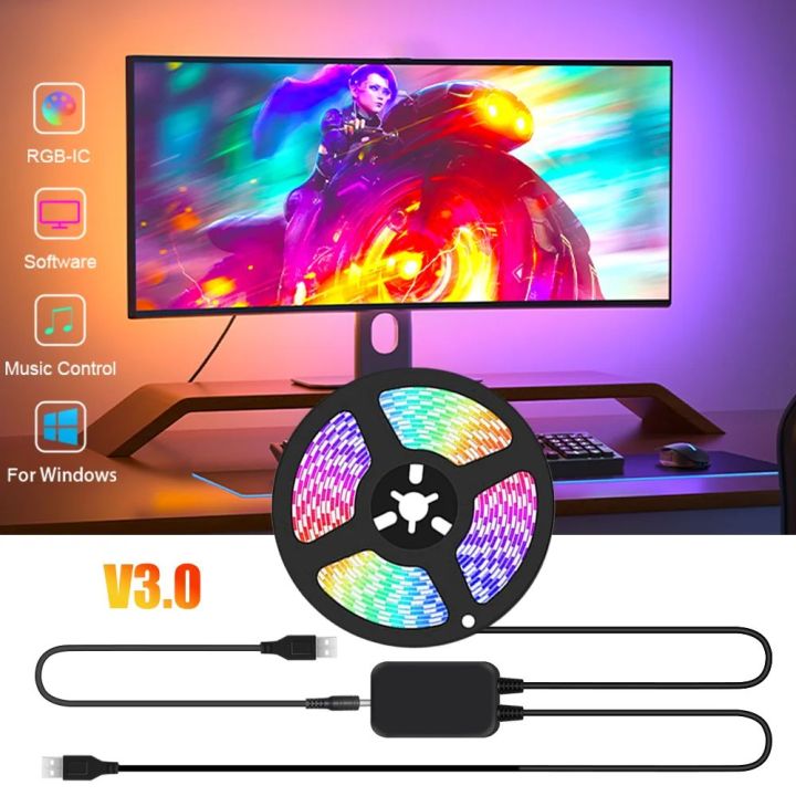 Smart Ambient RGB Monitor Led Lighting Gaming PC Backlight USB Led ...