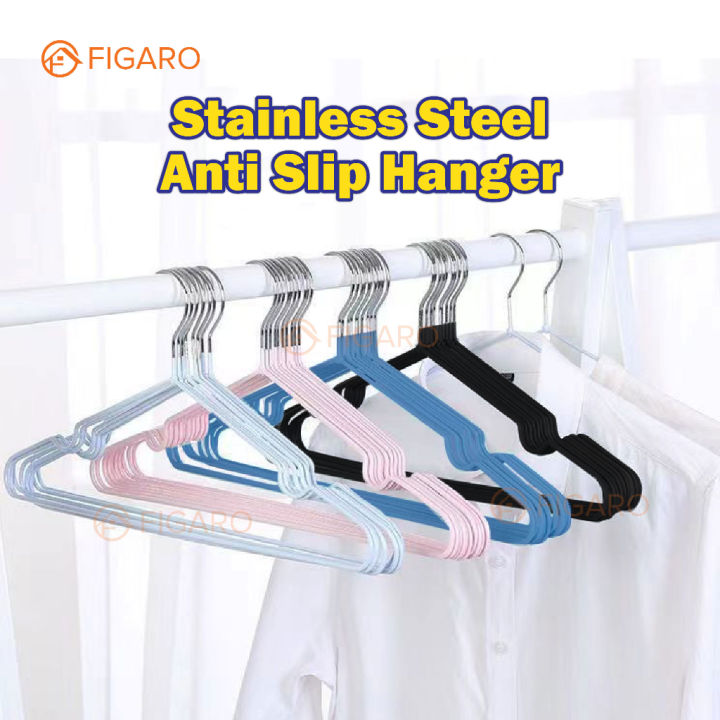 FIGARO Premium Stainless Steel Clothes Hanger Anti Slip Multifunctional ...