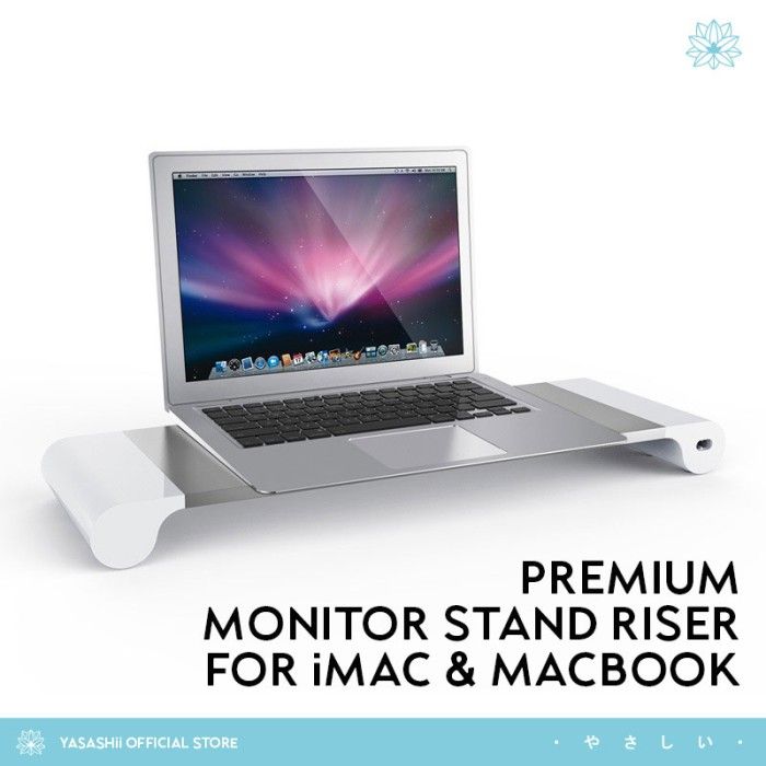 Premium Aluminium Alloy USB Port Monitor Stand Riser for iMac MacBook ...