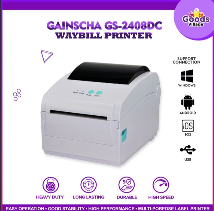 Gainscha GS-2408DC Waybill Direct Thermal Printer / Business-Friendly ...