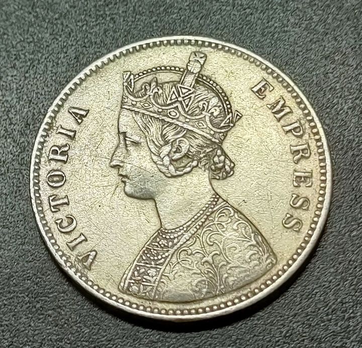 Vintage British India Queen Victoria 1 Rupee Silver Coin 1877 | Lazada