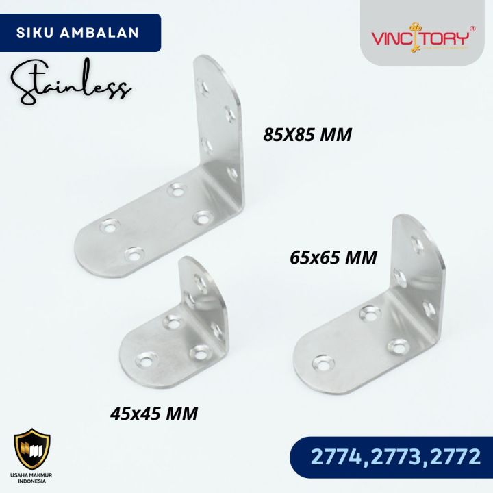 PLAT Siku L Stainless Tebal 2.2mm Model Lebar VINCITORY | Siku L ...