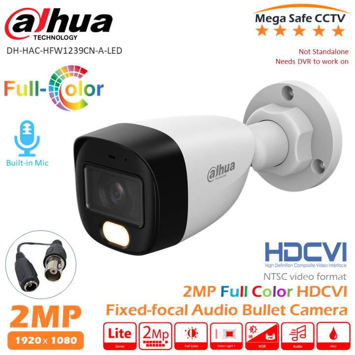 Dahua DH-HAC-HFW1239C-A-LED 2MP Full Color Smart Light Audio Outdoor ...