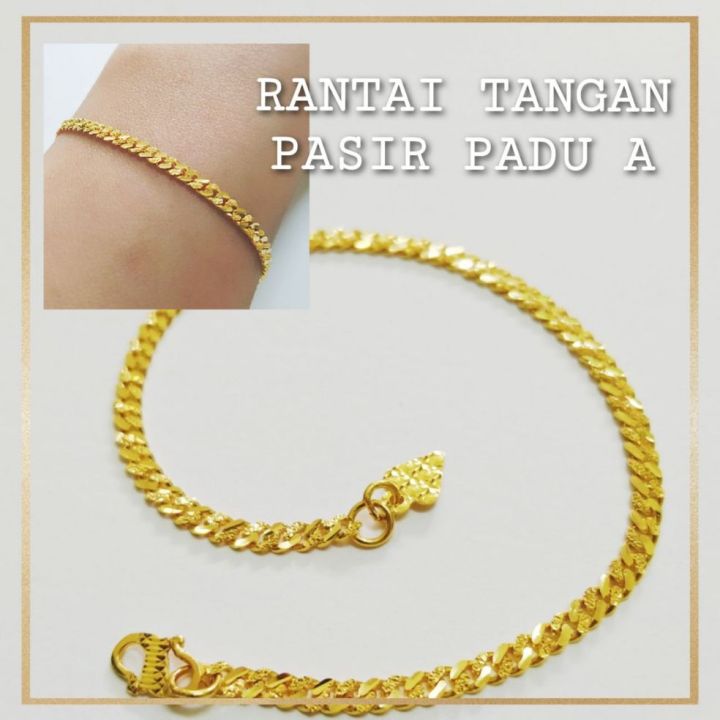 rantai tangan pasir padu bajet emas 916 tulen | Lazada