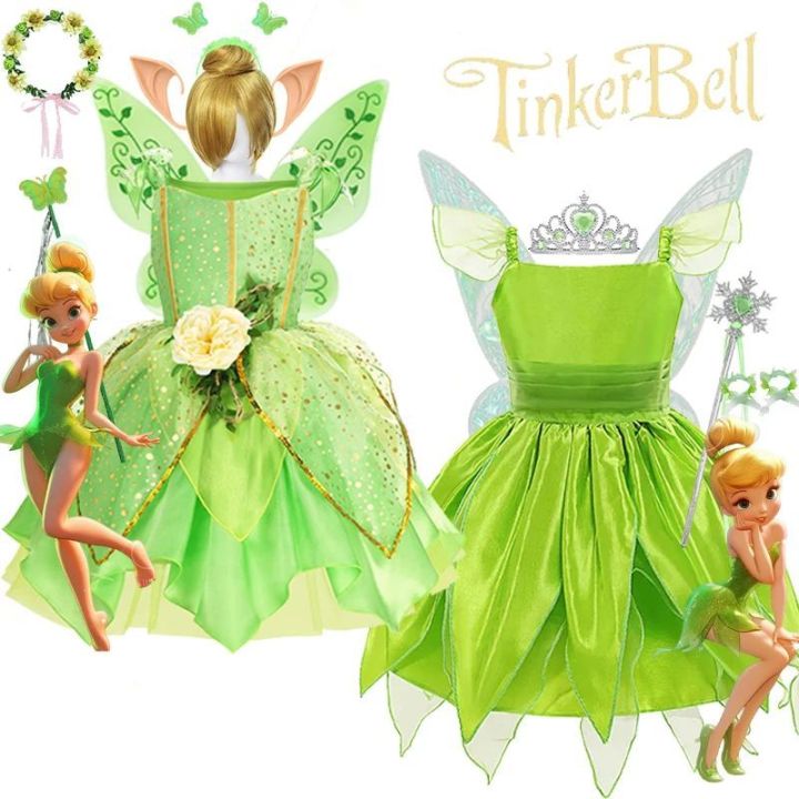 Girls Fairy Tinker Bell Costume Halloween Carnival Elves Party Cosplay ...