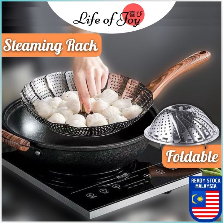 Stainless Steel Foldable Steamer Steaming Plate Food Fruit Vegetable ...