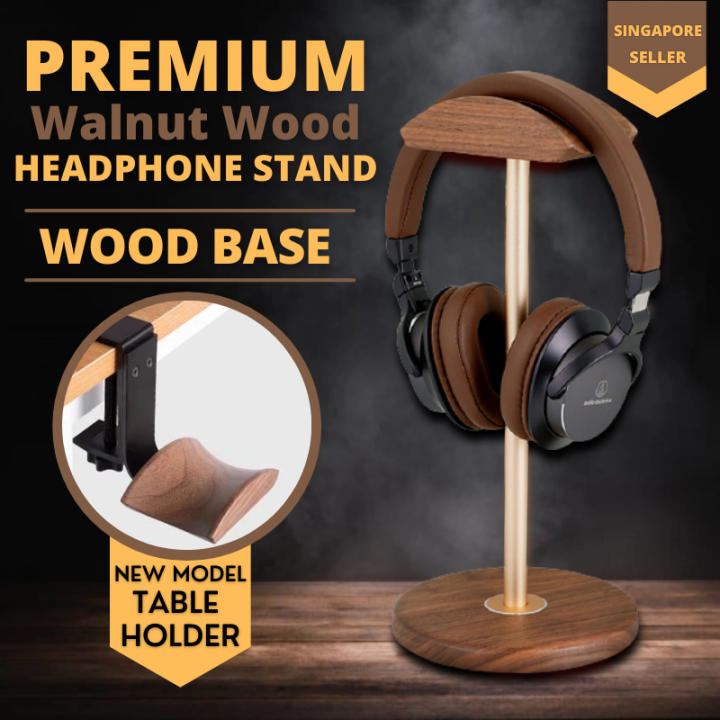 Premium Wood Headphone Stand, Desktop Stand Headset Holder, Table Mount ...