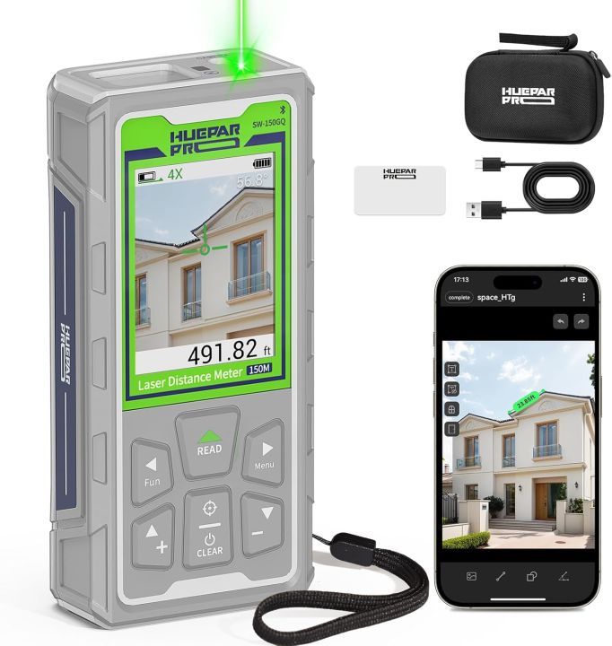 Laser Measuring Tool, Huepar Pro 495Ft Outdoor Laser Measure with ...