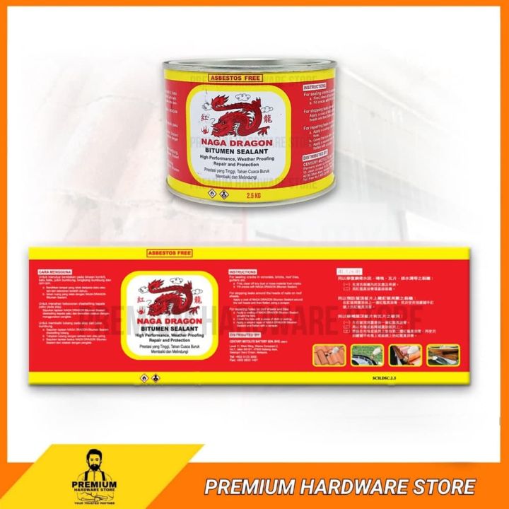 NAGA DRAGON Bitumen Sealant Compound 440G & 2.5KG Gam Bumbung Zink ...