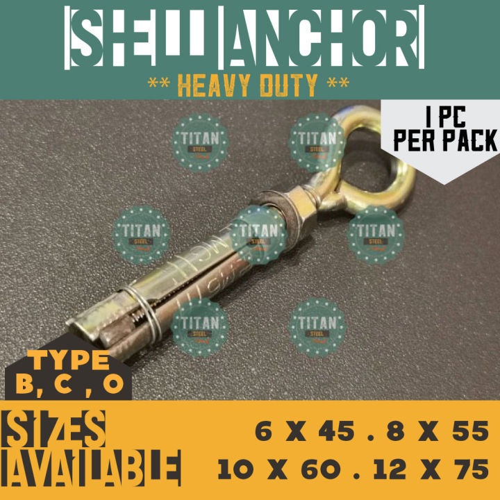 Titan Steel - 1 PC - Shell Anchor (Heavy Duty) - Type B (Bolt Type), C ...