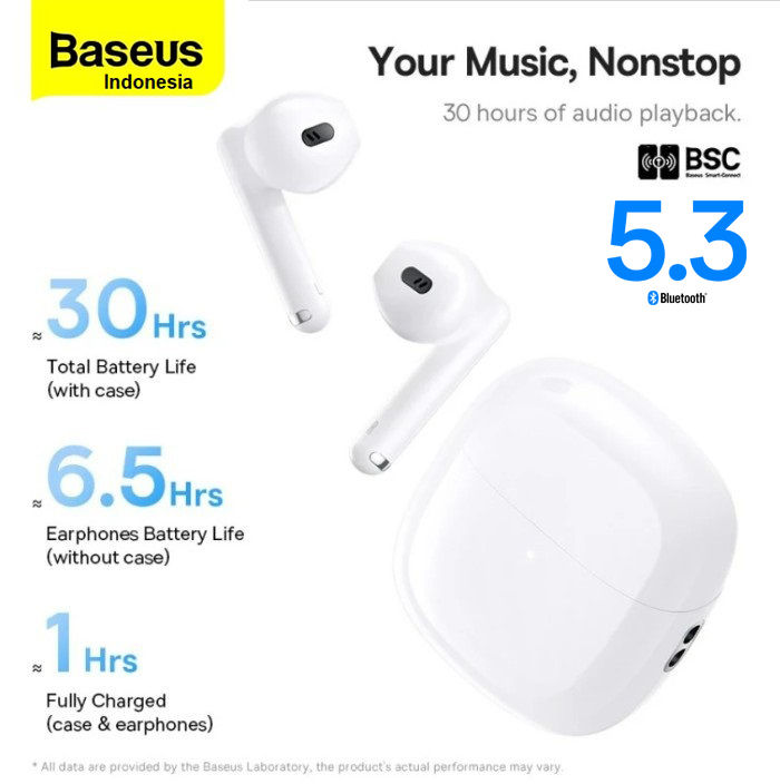 Baseus TWS Bowie WX5 Bluetooth 5.3 ENC Earphone Earbuds Headset True Wireless Stereo Sound ...