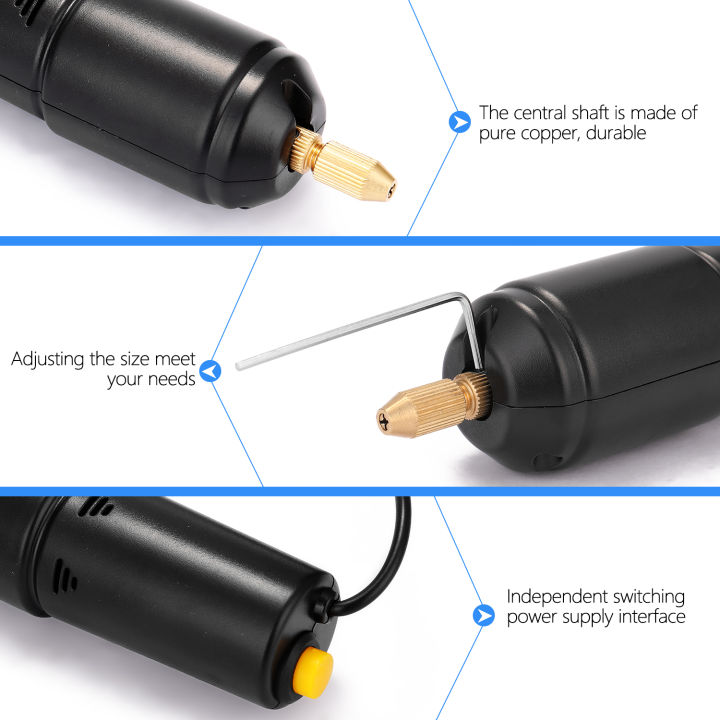 Mini Hand Drill 5V USB Power for Perforating Plastic and Wood Portable ...