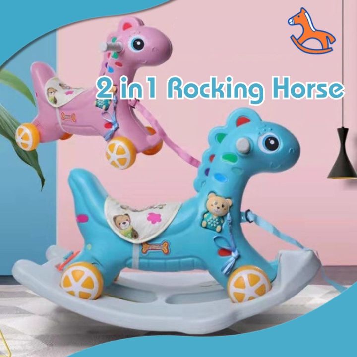 2 in1 Rocking Horse Rider Push Car Rocker Pony Children's Rocking Horse ...