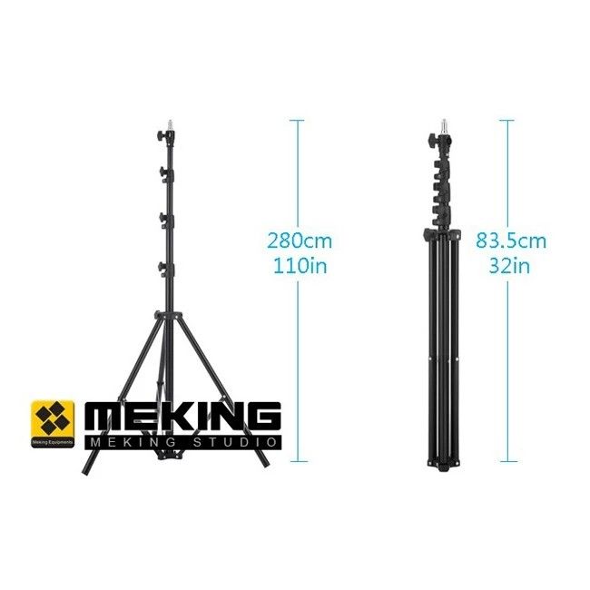 MeKing L-2800FP Heavy Duty Light Stand With Air Pressure Buffer Full ...