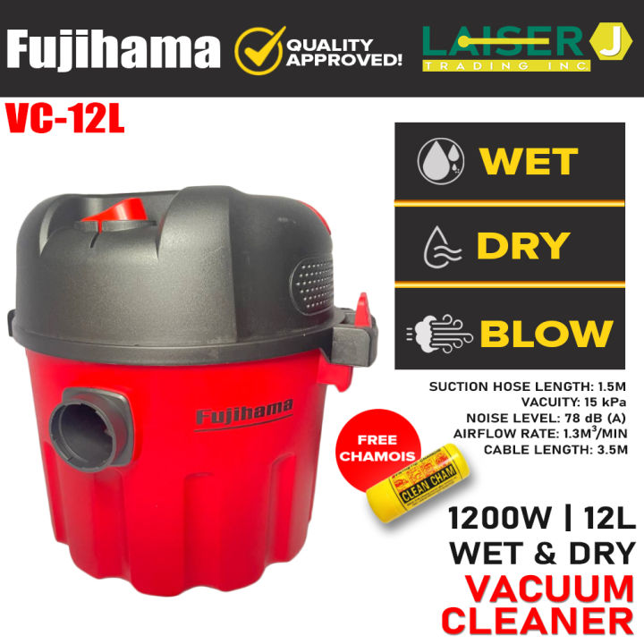 Fujihama Vacuum Cleaner Wet, Dry and Blow 12 Liters +Free Chamois ...