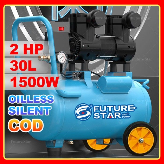 Mesin Kompresor Angin Listrik 2 HP 30L 1800W Tanpa Oli Air Compressor ...