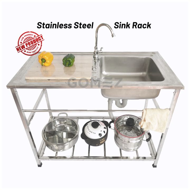 GOMEZ Rak Sinki Dapur Stainless Steel Kitchen Sink Rack / Sink Stand ...