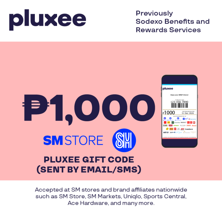 PHP1000 SM Store Pluxee Gift Code - Digital GC (formerly Sodexo ...