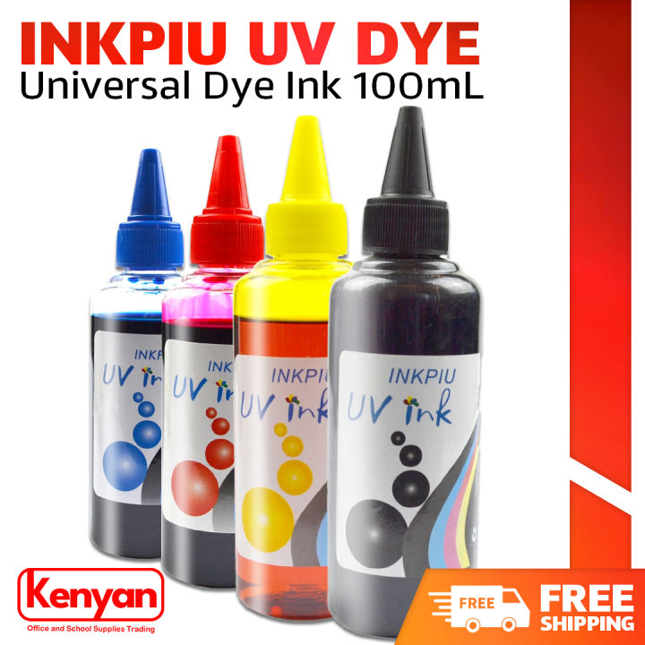 Inkpiu UV Dye Ink 100ML CMYK Bundle Set High Quality Universal Dye ...