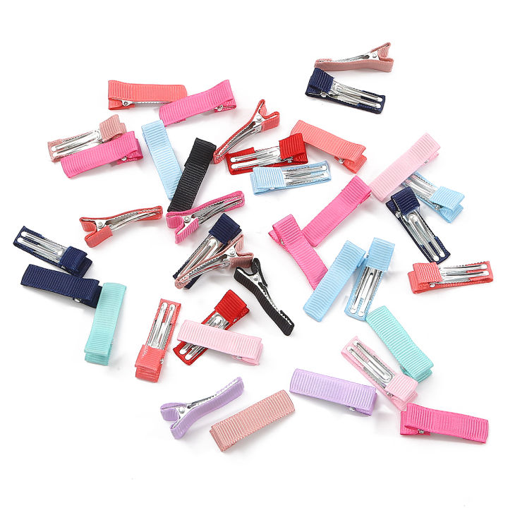 50pcs Colorful Fabric Hairpin Kids Hair Clip DIY Handmade Girls Bow ...