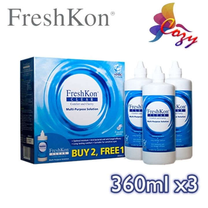 Flash saleFreshkon Clear Multi Purpose Solution (360ml x 3) | Lazada