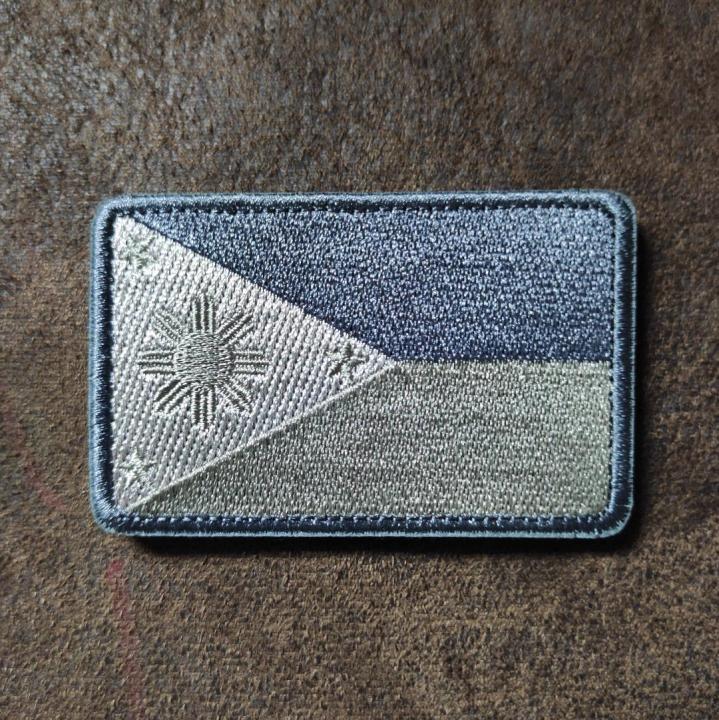 PHILIPPINE FLAG EMBROIDERED VELCRO PATCH - 5x8cm | Lazada PH