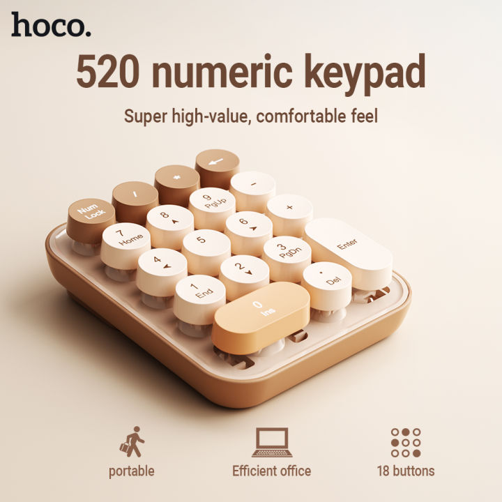 [24 Hours Ship]hoco Portable 2 4g Wireless Numeric Keyboard Wireless Usb Receiver Numeric