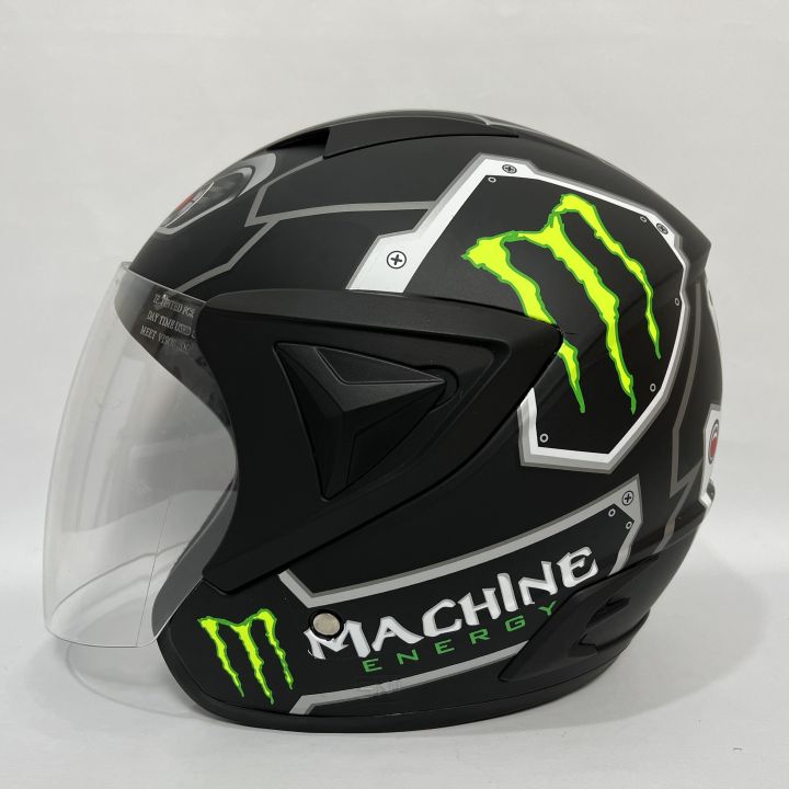 Helm JP 13 Machine Energy Hitam Doff - Kaca Rainbow Pelangi / Silver ...