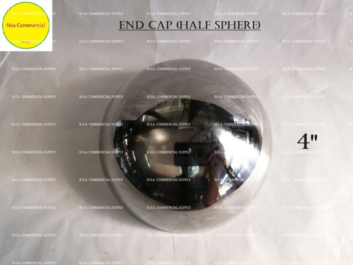 Stainless Round Tube End Cap 4" outside dia. (Half Sphere) 304 1PC ...