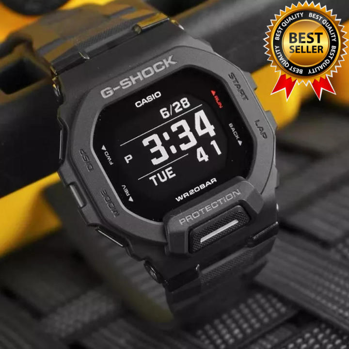 Casi0 GBD-200 Digital All Black Resin Band Waterproof Sports Watch ...