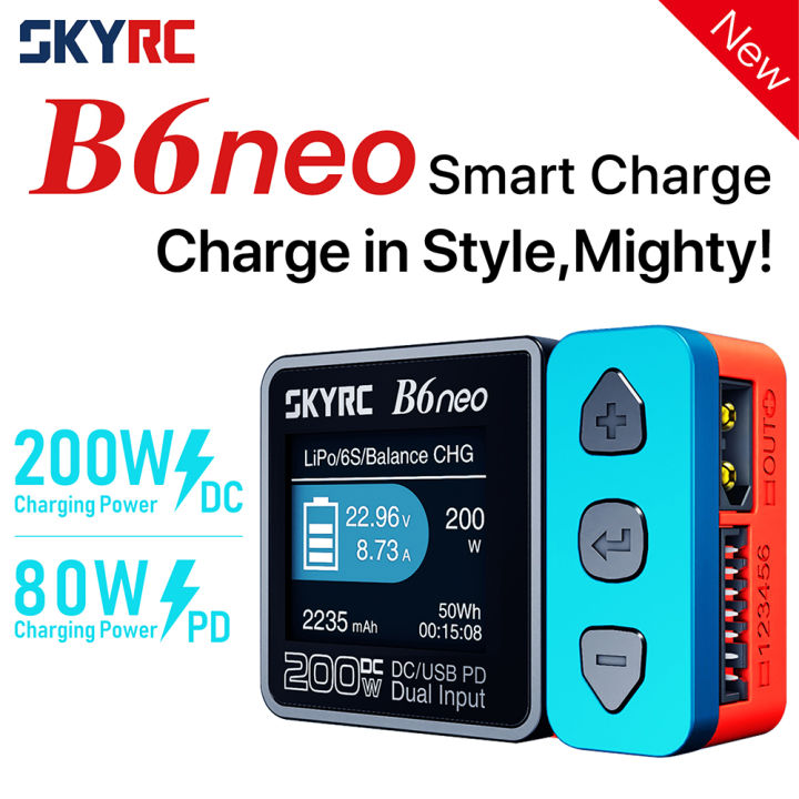 SkyRC B6 neo Smart Charger DC 200W PD 80W LiPo Battery Balance Charger ...
