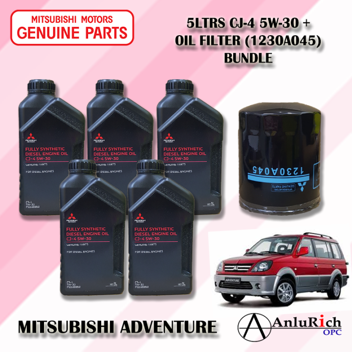 MITSUBISHI ADVENTURE OIL CHANGE PACKAGE 5LTRS CJ-4 5W-30 DIESEL ENGINE ...