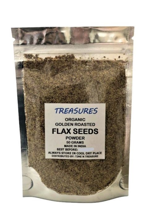 Treasures Organic Golden Roasted Flax Seeds Powder - Alsi Ke Beej - 100 ...