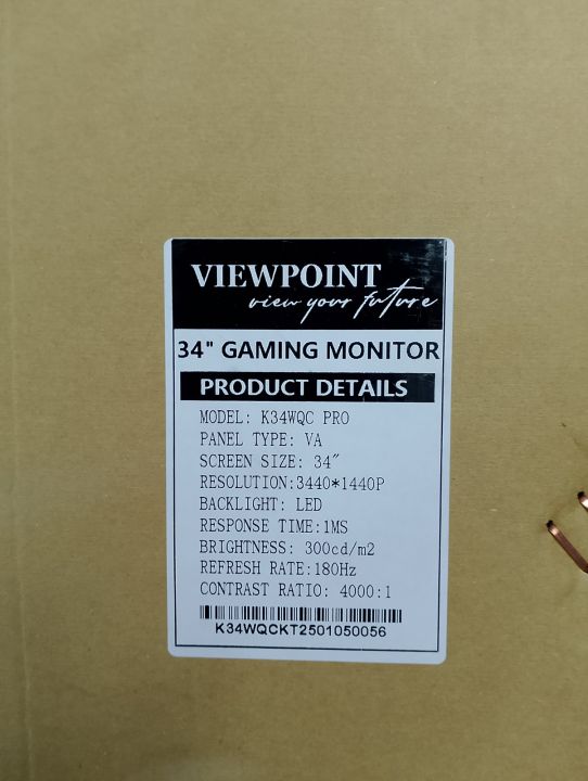 K34WQC PRO CURVED 34" VIEWPOINT GAMING MONITOR 180HZ | Lazada PH