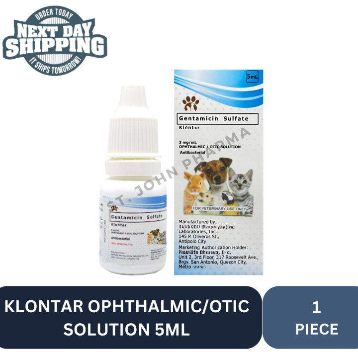 Klontar Genta Eye & Ear Drops 5mL For Pets & HuⓂ️🅰️ns | Lazada PH