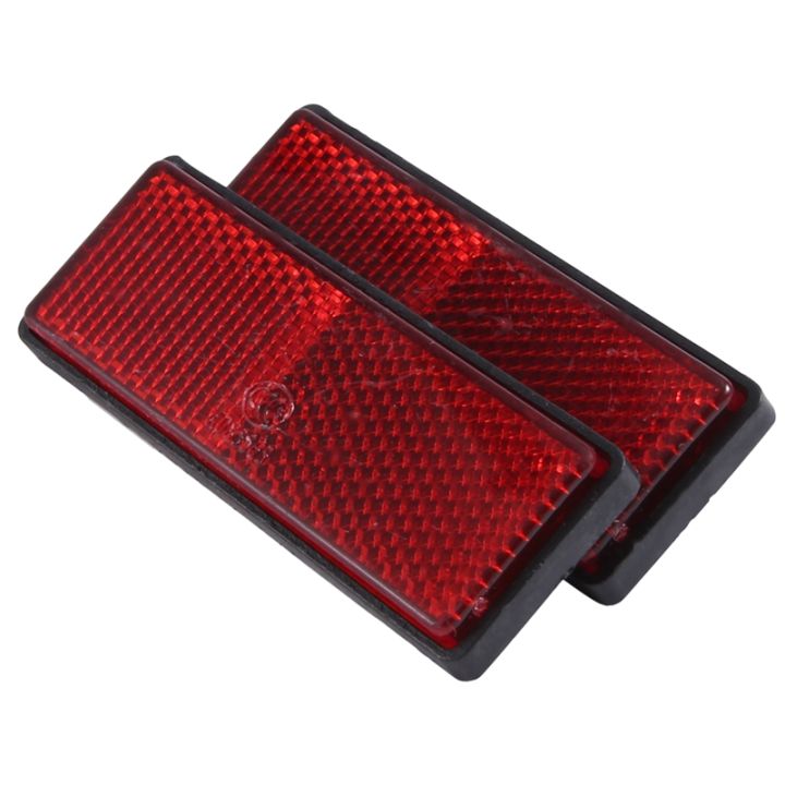 rectangle red Reflectors Universal For Motorcycles ATV Bikes Dirt Bikes ...