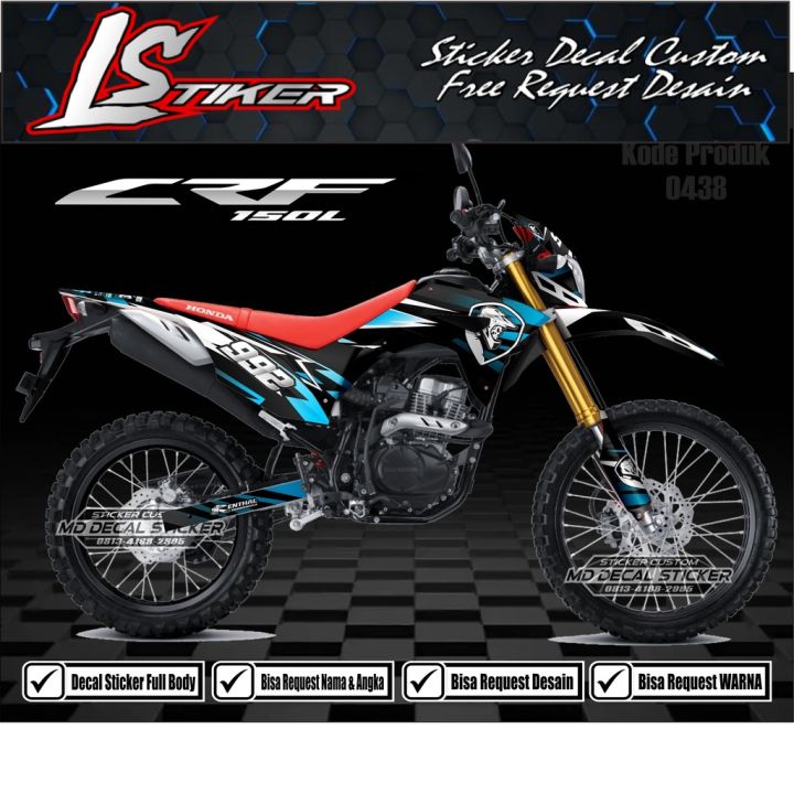 0438 Sticker Decal CRF 150 L Desain Bebasw REquest Terbaru Full BOdy - Sticker Variasi CRF 50 ...