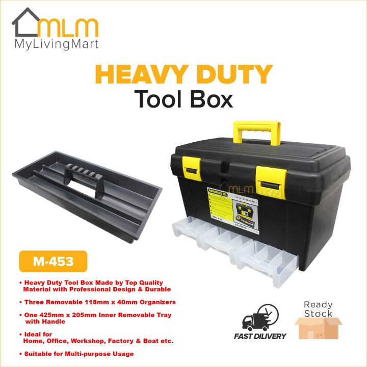 AMAN Heavy Duty Hard Plastic Multi Purpose Tool Box Toolbox Storage Box ...
