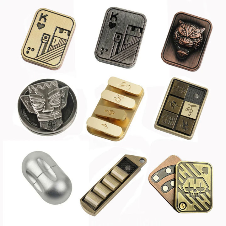 Magnetic Slider โลหะ Fidget Push Card Mini Sensory ของเล่นปลายนิ้ว Gyro ...