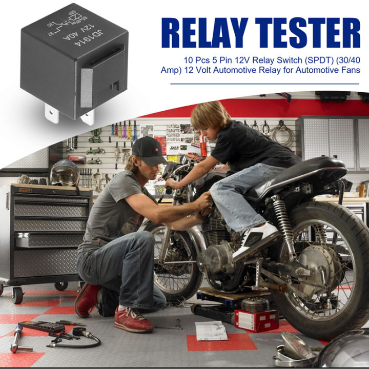 10 Pcs 5 Pin 12V Relay Switch (SPDT) (30/40 Amp) 12 Volt Automotive Relay for Automotive Fans ...