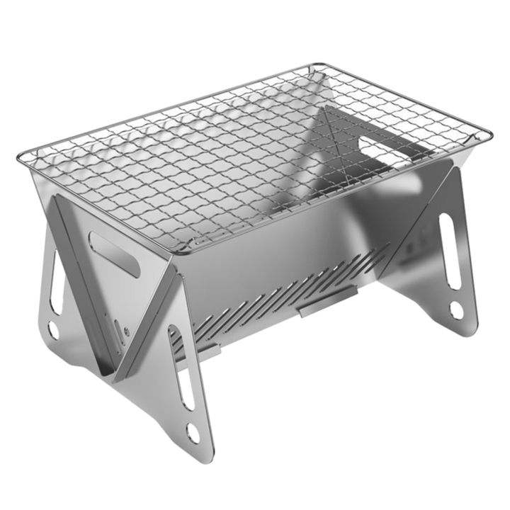 Folding Campfire-Grill Stainless Steel Grate Barbeque Grill Portable ...