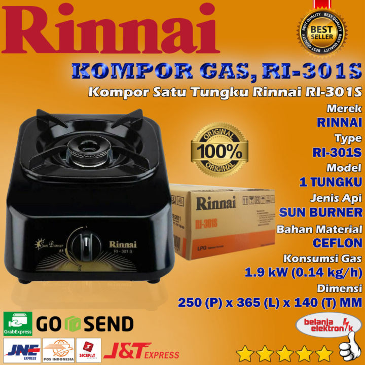 KOMPOR GAS 1 TUNGKU RINNAI RI-301S | Lazada Indonesia
