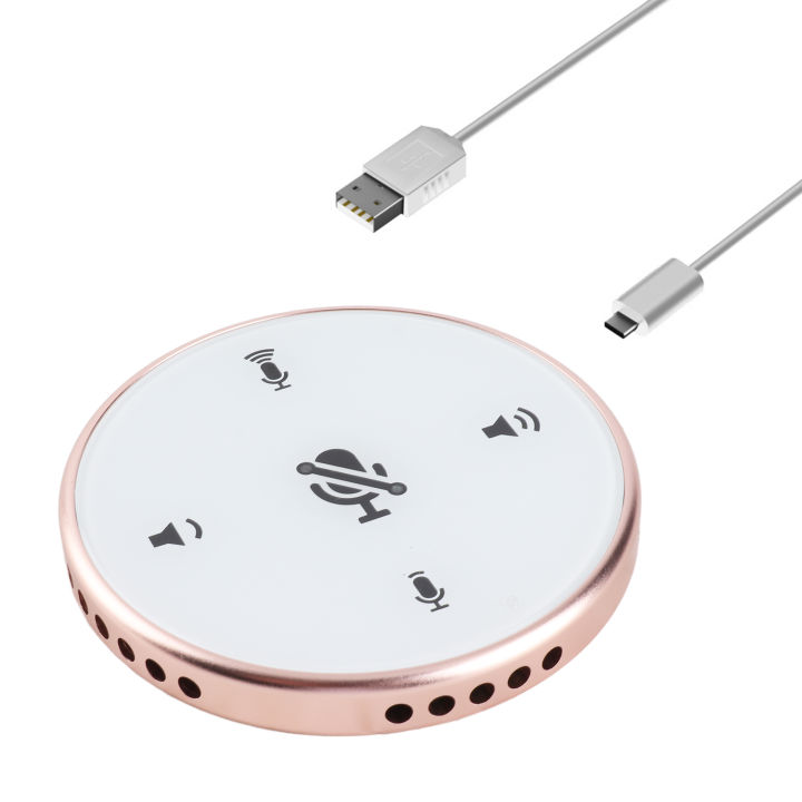 Desktop USB Conference Speakerphone Microphone 360° Omnidirectional PC ...