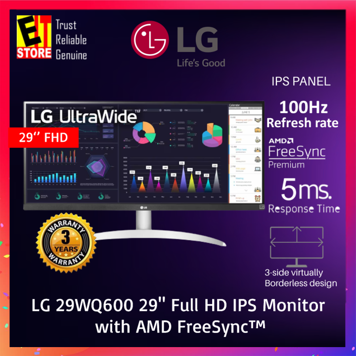LG MONITOR 29WQ600 29" ULTRAWIDE FHD IPS PANEL HDR10 | AMD FREE SYNC ...