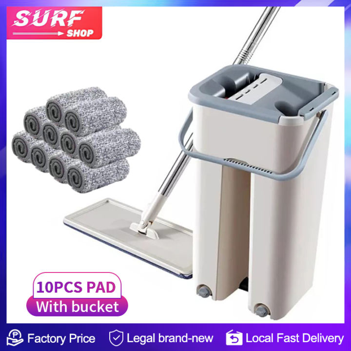Original Flat Mop Self Wash Squeeze Dry Floor Mop 2in1 360 Spin Mop With Bucket Mop Refill Pad ...