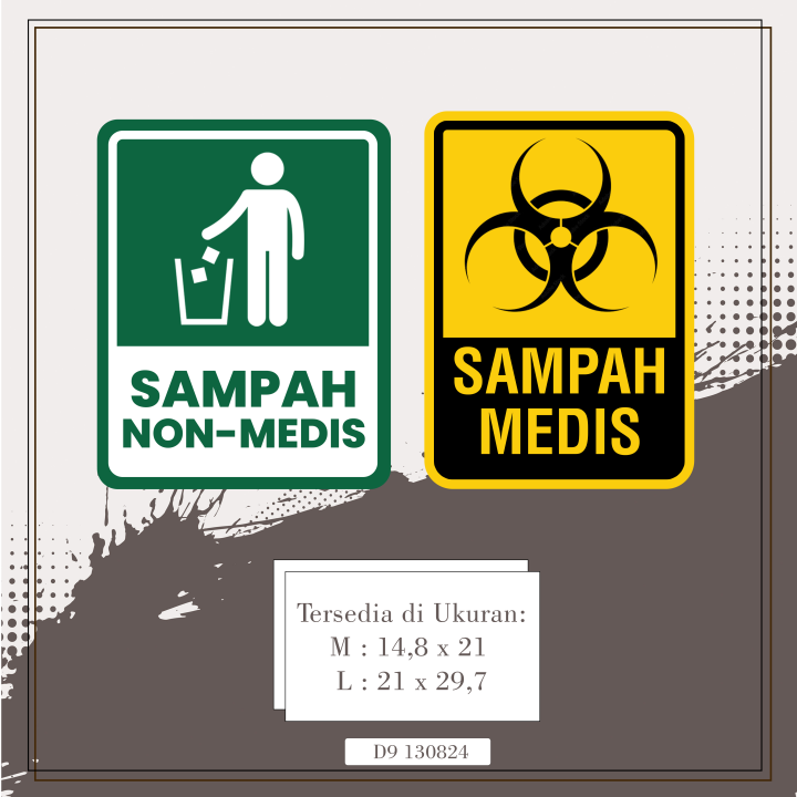 Stiker Sampah Medis Non Medis Sticker Limbah Medis Sticker Limbah Non ...