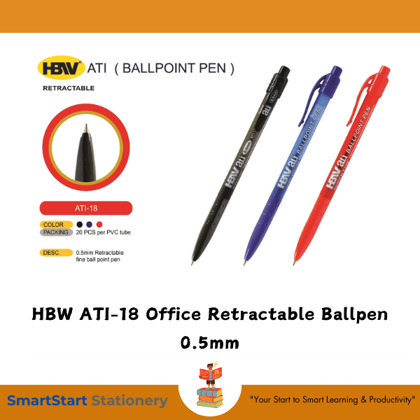 1PC HBW ATI-18 Office Retractable Ballpen 0.5mm | Lazada PH