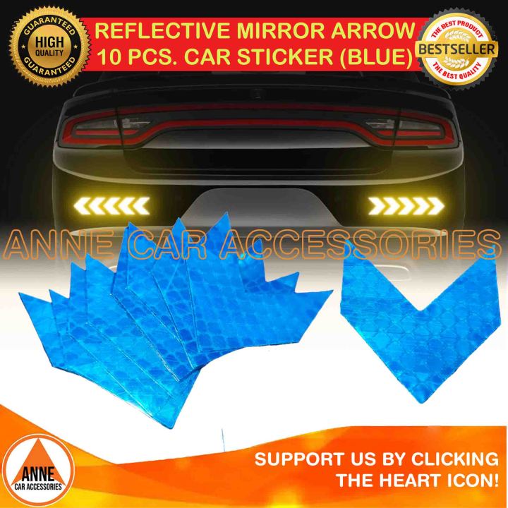 10pcs Reflective Mirror Arrow Sticker for Car Motorcycle Bicycle ...