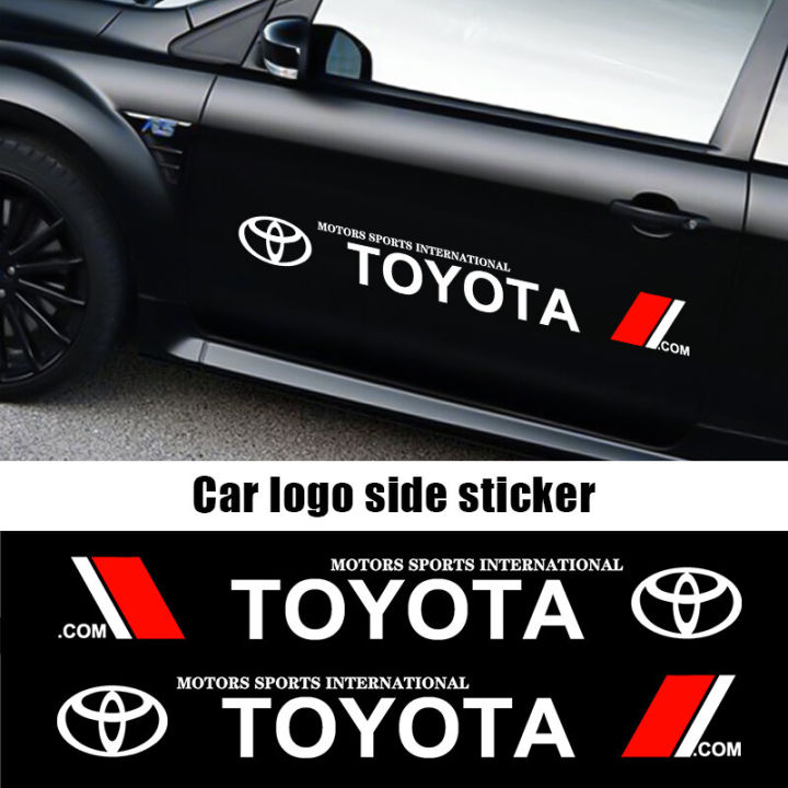 2pc Car logo Styling Door Side Sticker Long Stripes Body Decal For ...