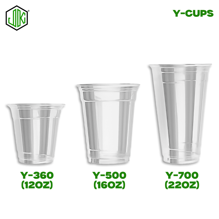 JKM 100/50pcs Y-Cups Disposable PP Plastic Clear 95mm Milktea Iced ...